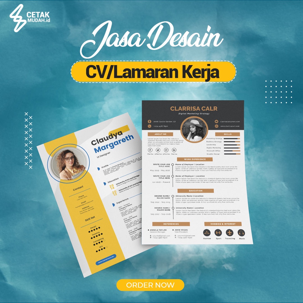 Jual Pembuatan CV / Curriculum Vitae | Desain CV | Lamaran Kerja - DESAIN TERUPDATE 2022 ...
