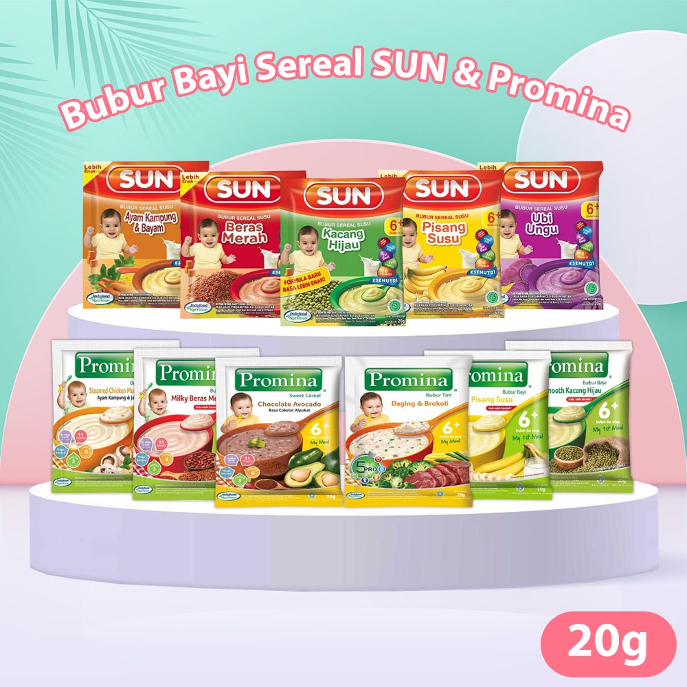 Jual Promina Bubur Tim Bayi Cereal Sachet 20 Gram 25 Gram / SUN Bubur ...