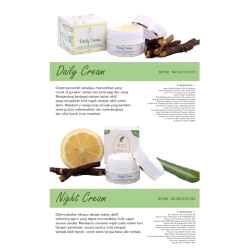Jual NEW FORMULA RCI skincare racikan ijo day cream + night cream ...