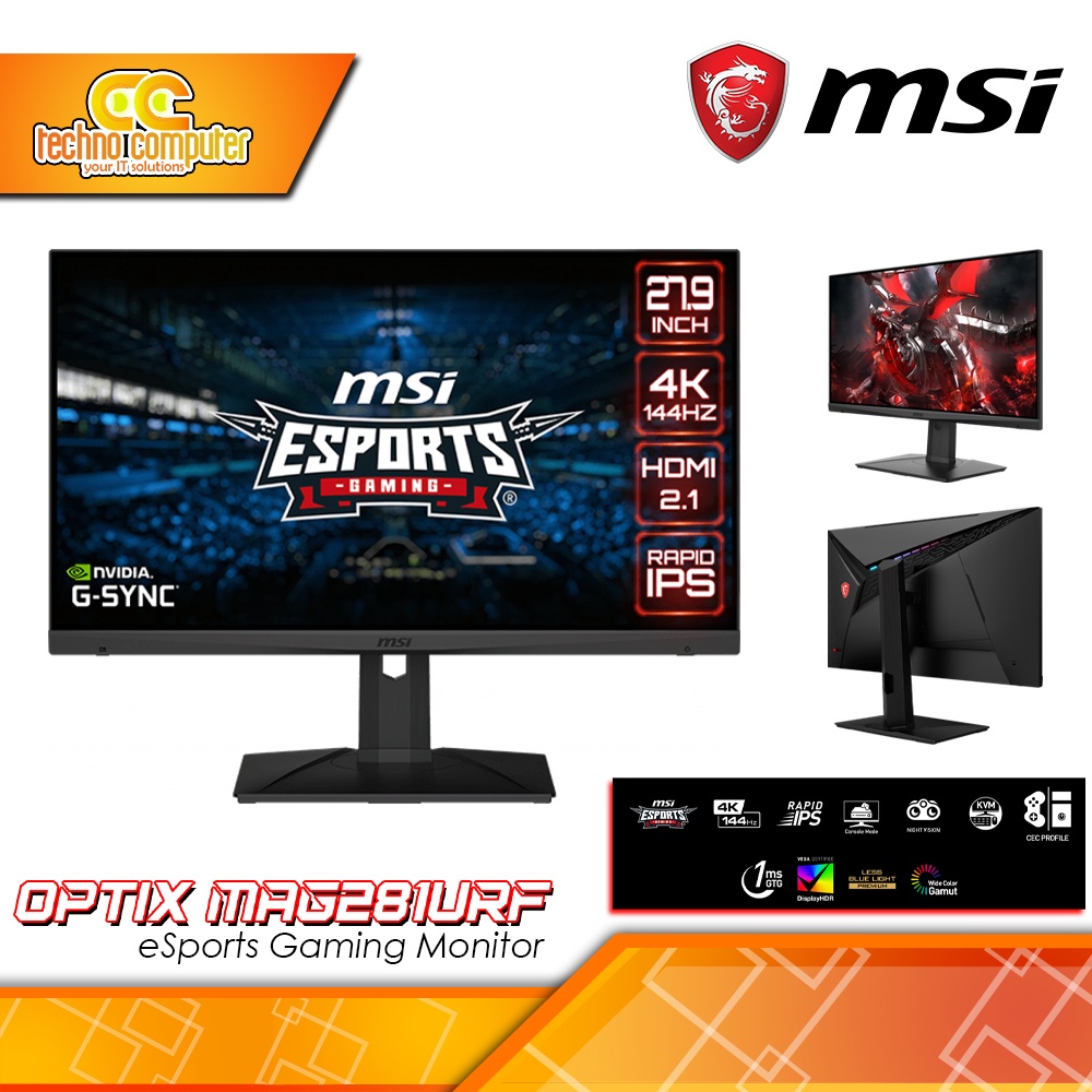 Jual MONITOR MSI OPTIX MAG281URF Gaming Monitor - 27.9 inch, 4K UHD ...
