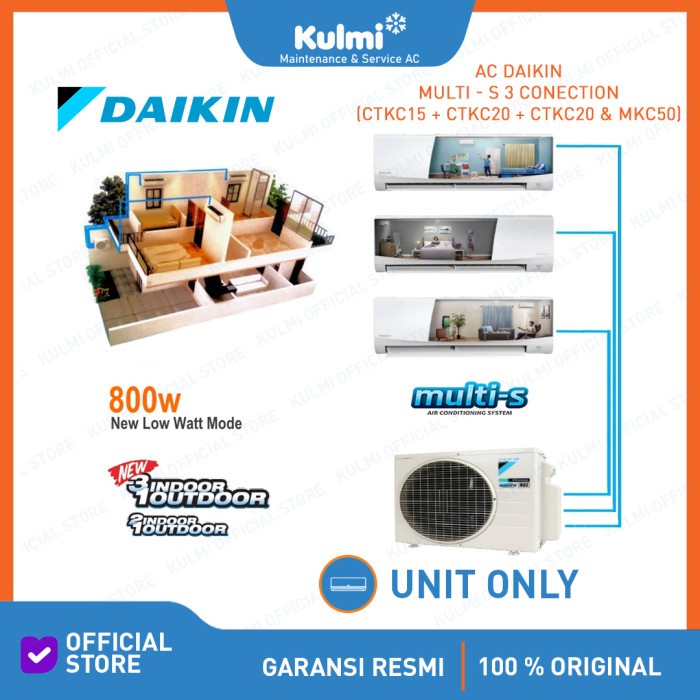 Jual AC Daikin AC Multi S 1/2 PK + 3/4 PK + 3/4 PK 3 Koneksi MKC50 Inverter Unit Only | Shopee ...