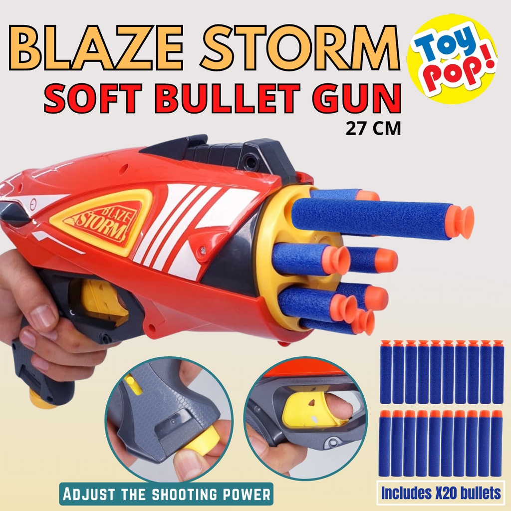 Jual Mainan Anak Blaze Storm Shotgun Kecil Dengan Soft Bullet Merah ...
