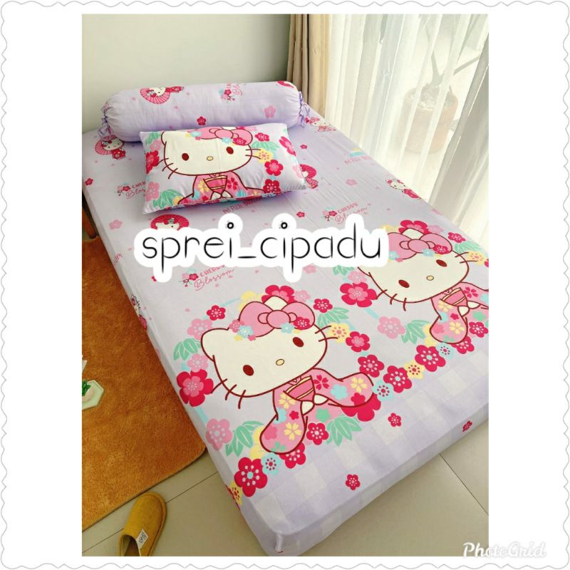 Jual SPREI_CIPADU KATUN LOKAL MOTIF HELLO KITTY FREE ANTIGESER | Shopee ...