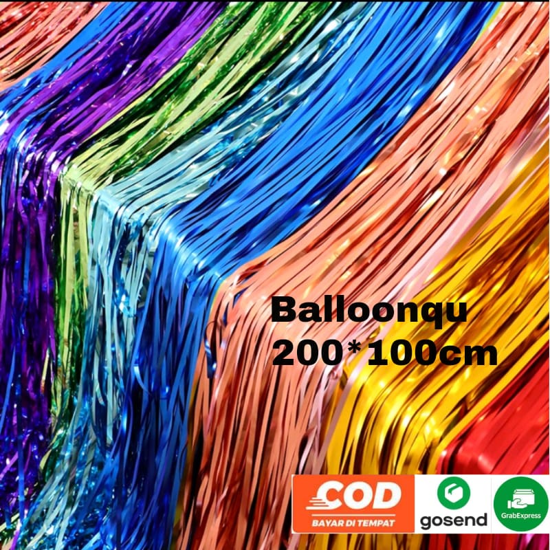 Jual TIRAI RUMBAI PESTA/FOIL BACKDROP ULANG TAHUN | Shopee Indonesia
