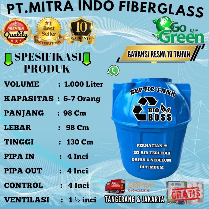 Jual Septic tank bio biotech biotaff biofil biomif biotank 1.000 liter ...