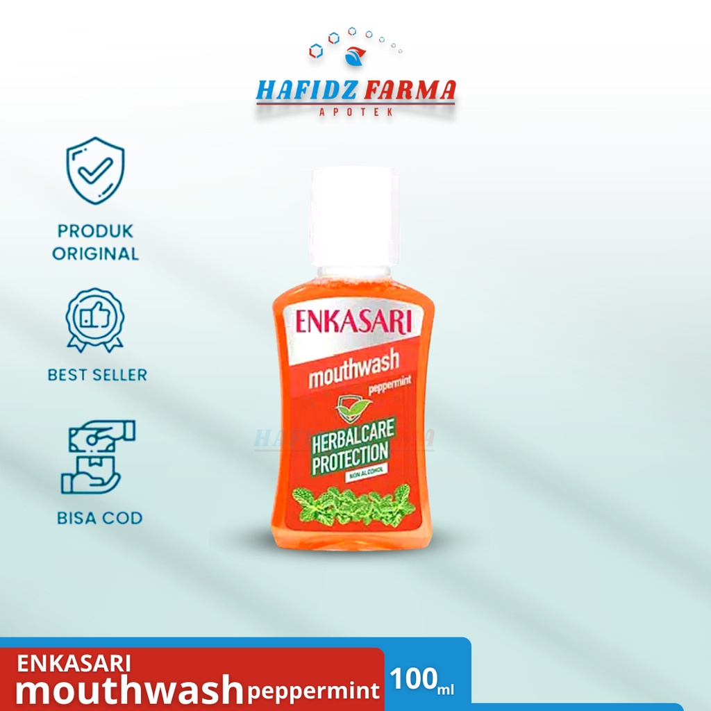 Jual ENKASARI MOUTHWASH PEPPERMINT 100ML/ Kebersihan mulut/ bau mulut ...
