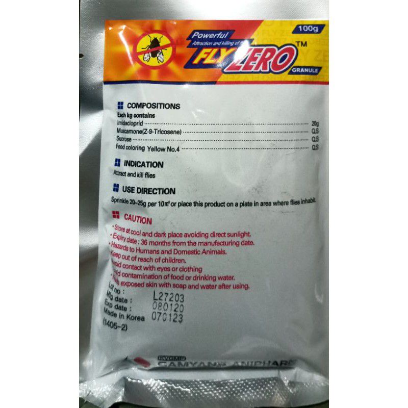 Jual FLY ZERO 100 GRAM (SAMA DENGAN AGITA UNTUK MEMBUNUH LALAT DEWASA) | Shopee Indonesia