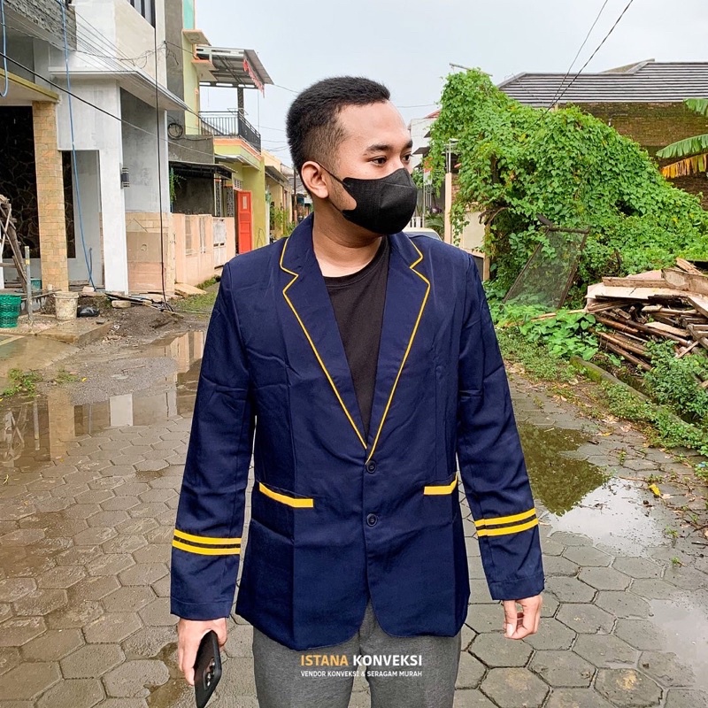Jual JAS ALMAMATER MURAH | JAS OSIS SEKOLAH SMP SMA | jas navy lis kuning | jas blazer pria ...