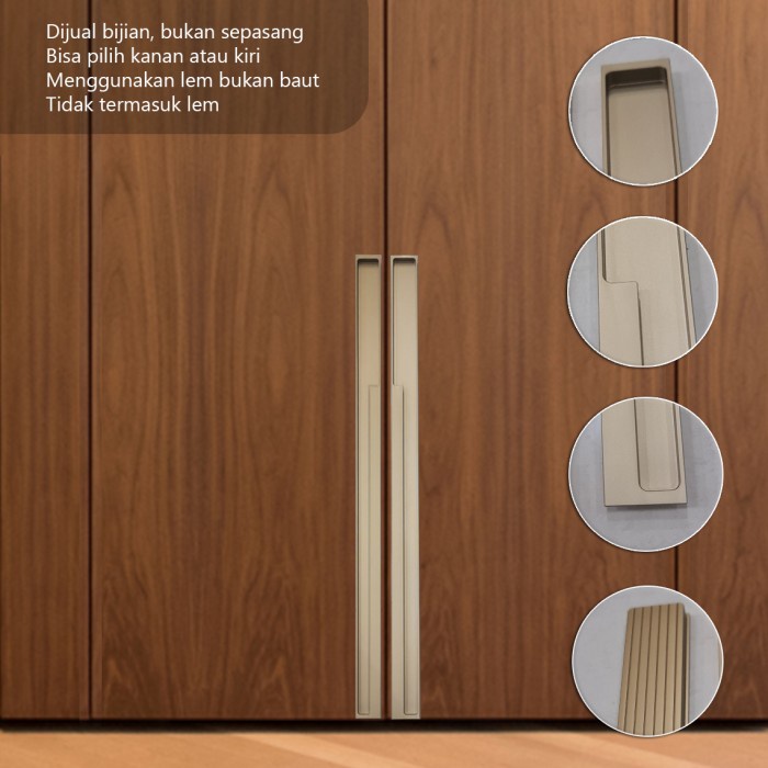 Jual Flushed Handle Tanam Lemari Panjang Emas Champagne Gold Recessed ...
