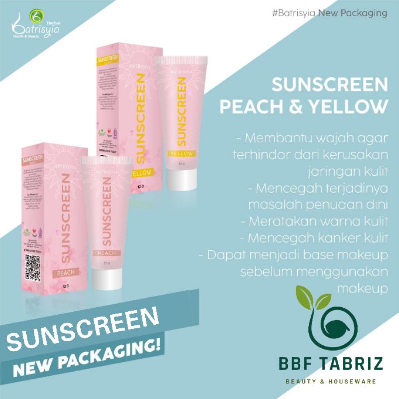 Jual Sunscreen Sun Screen Peach Batrisyia Herbal Skincare | Shopee ...