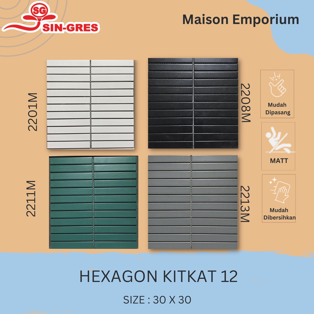 Jual MOSAIC KERAMIK SIN-GRES PERSEGI PANJANG / mozaic mosaik mozaik ...