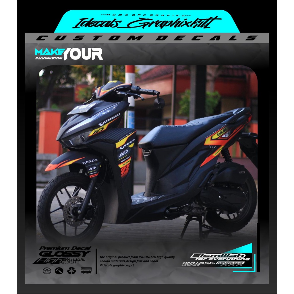 Jual 00433 sticker decals fullbody honda vario 150 new tema sponsor ...