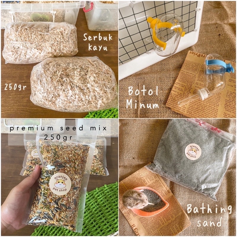 Jual Perlengkapan Hamster Lengkap | Serbuk Kayu, Botol Minum, Pasir ...