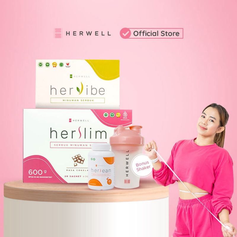 Jual Herwell - Paket 3pcs - Herslim + Hervibe + Herlean (free shaker) | Shopee Indonesia