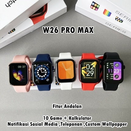 Jual Smartwatch Series 7 W26+Pro Max Full Screen Original (10 Game ...
