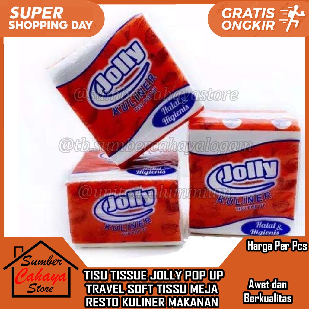 Jual TISSUE JOLLY POP UP 2PLY TISU MEJA SOFT TISSU KULINER MAKAN TRAVE ...