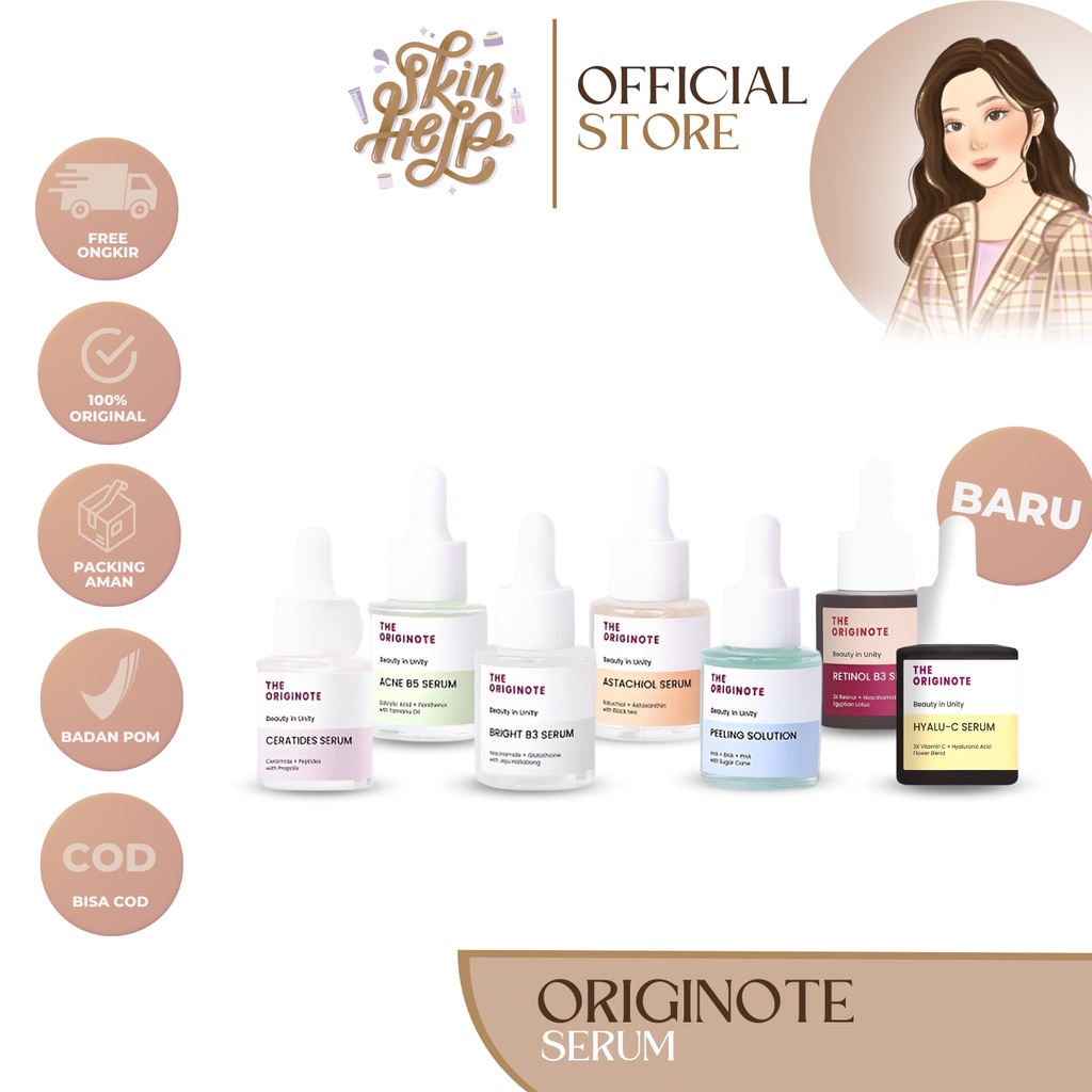 Jual The ORIGINOTE Serum ALL VARIANT / Bright B3 / Acne B5 / Ceratides ...