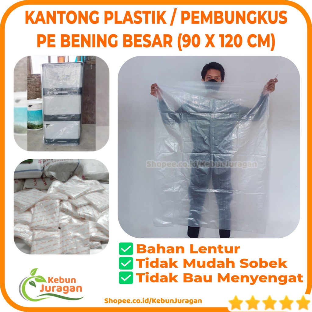 Jual Kantong Plastik Besar Bening Plastik PE 90 x 120 cm Plastik Bening ...