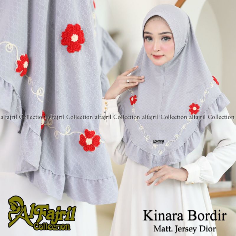 Jual Jilbab Kinara Bordir Jersey ORIGINAL Al Fajril | Shopee Indonesia