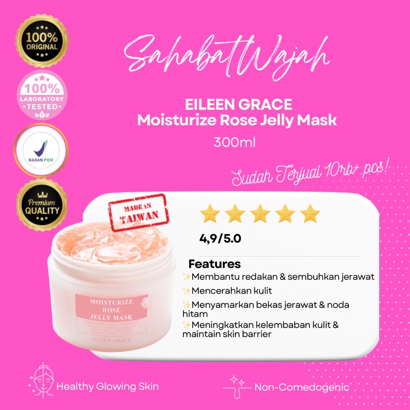 Jual EILEEN GRACE - Moisturize Rose Jelly Mask 300ml | Shopee Indonesia
