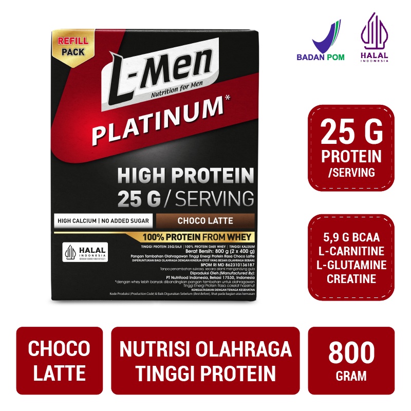 Jual L-Men Platinum Refill Choco Latte 800 gram - Kemasan Refill ...