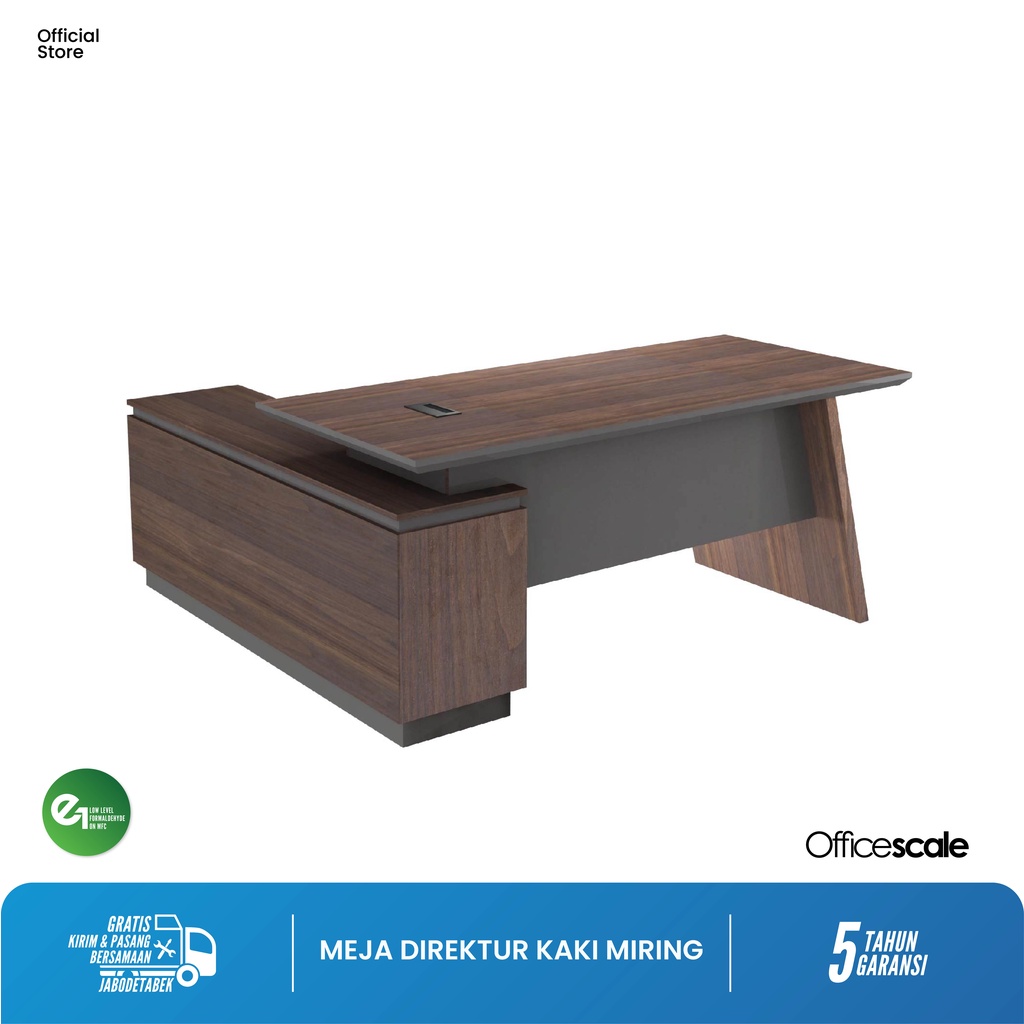 Jual Officescale Meja Direktur kaki miring dengan laci | Shopee Indonesia