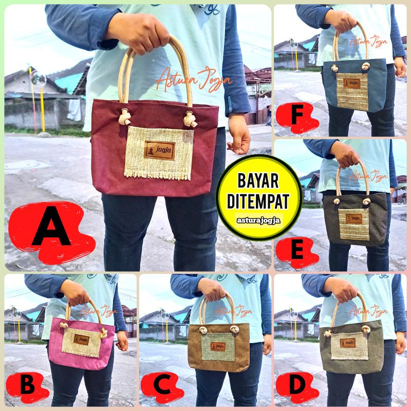 Jual Tas Jogja Kanvas Tali Sumbu Ukuran Kecil || Tas Mukena Souvenir ...