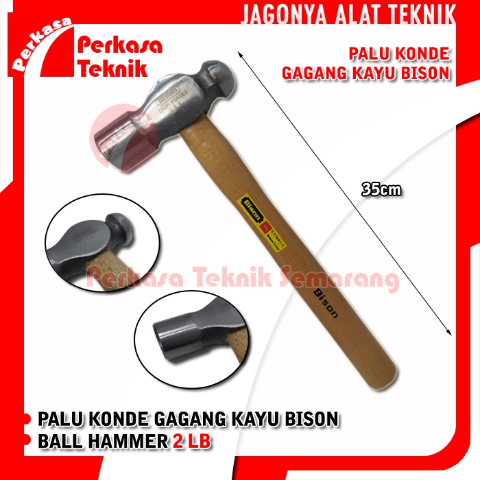 Jual Palu Konde Gagang Kayu BISON 2 LB Martil Hammer 2 LB FGS | Shopee ...