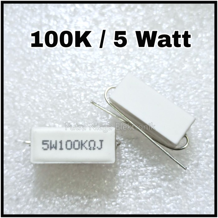 Jual Resistor 100K ohm 5 watt 100Kohm 5W keramik / kapur / cemen 100K 5watt putr4n14 Segera Beli ...