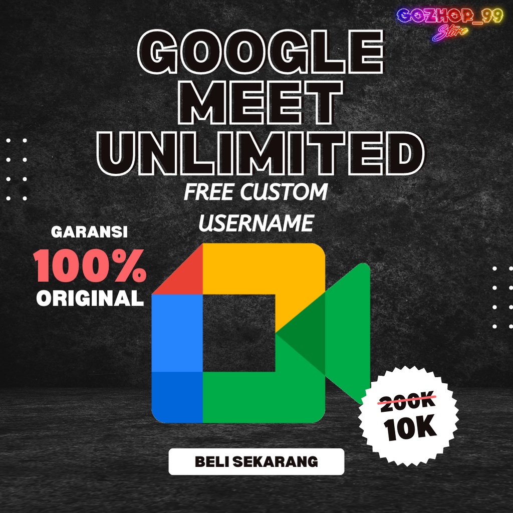 Jual Google Meet Google Meeting Unlimited Duration Lifetime Bergaransi Resmi Tidak ada Batasan ...