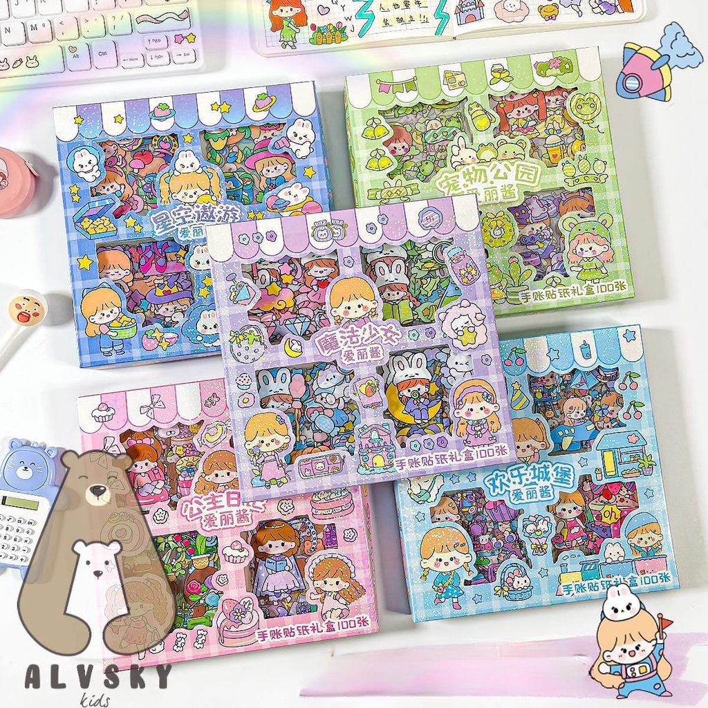 Jual STICKER BOX 2D TEMPEL LUCU 1 PAK ISI 100 LEMBAR PLANNER SCRAPBOOK ...