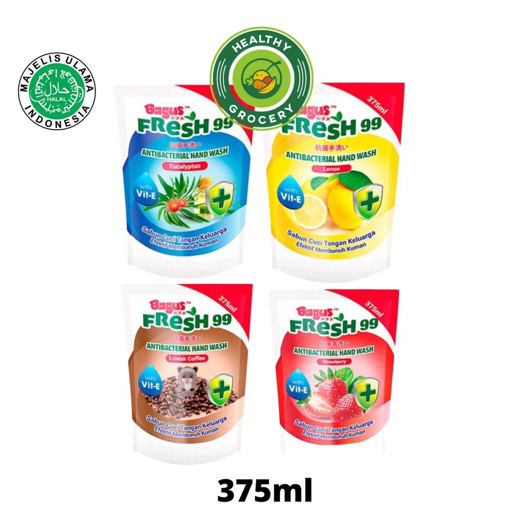 Jual Bagus Fresh 99 Anti Bacterial Hand Wash Eucalyptus / Lemon / Luwak ...