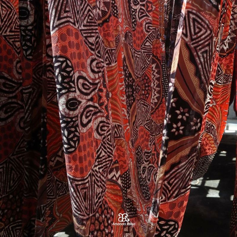 Jual Kain Batik Meteran Potongan Motif Abstrak Tembikar | Shopee Indonesia