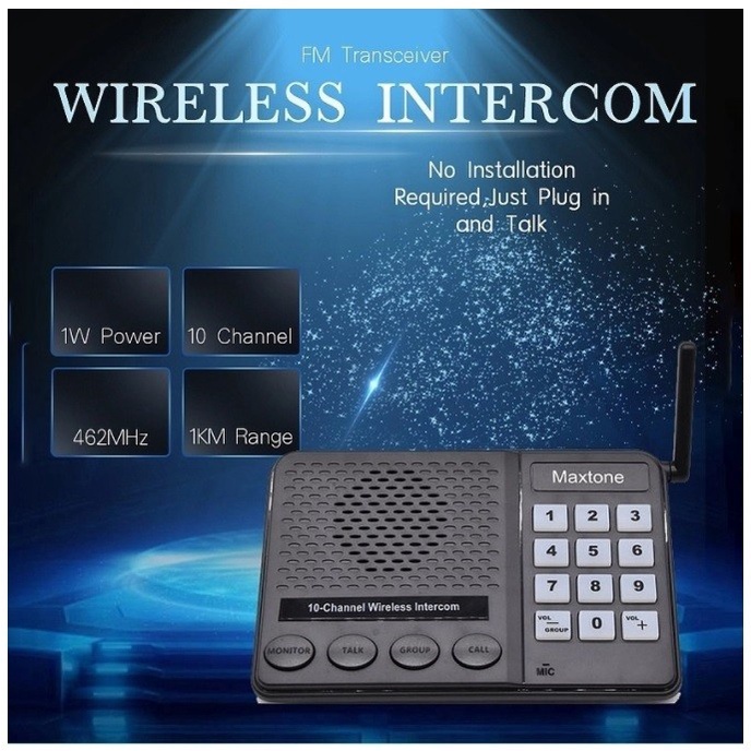 Jual Wireless Intercom 10CH for Home/Office Use - Long Range MAXTONE ...