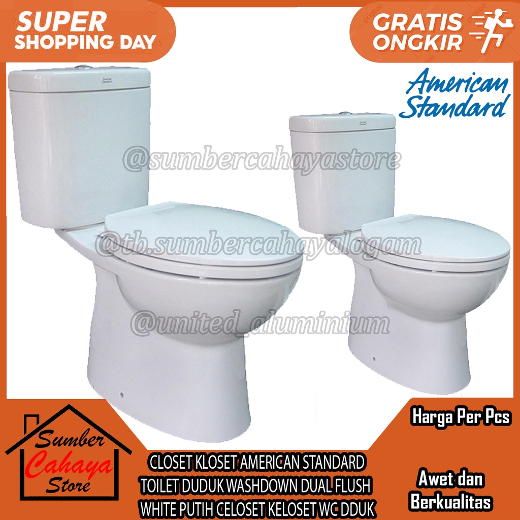Jual CLOSET KLOSET AMERICAN STANDARD TOILET DUDUK WASHDOWN DUAL FLUSH ...