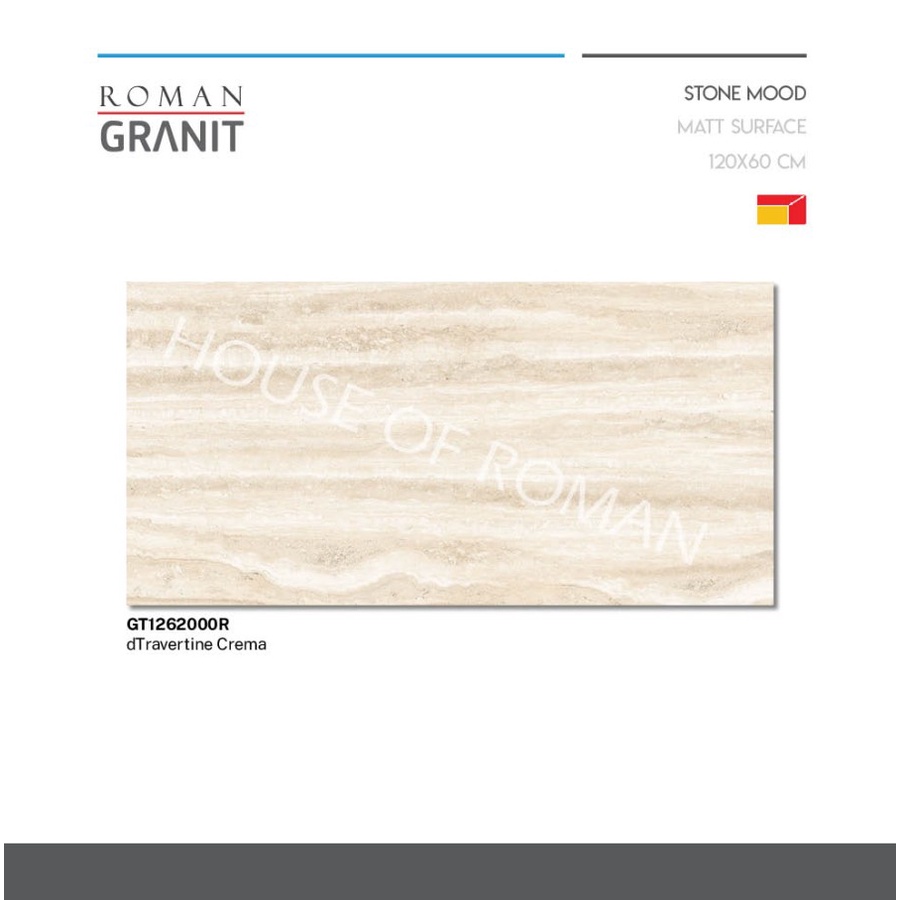 Jual ROMANGRANIT DTRAVERTINE CREMA 120X60 GT1262000R (ROMAN GRANIT ...