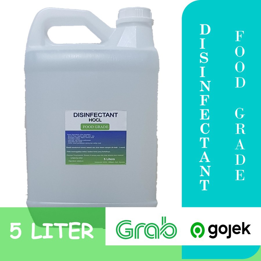 Jual Disinfektan FOOD GRADE 5 liter hocl + 300ppm BISA LANGSUNG PAKAI ...