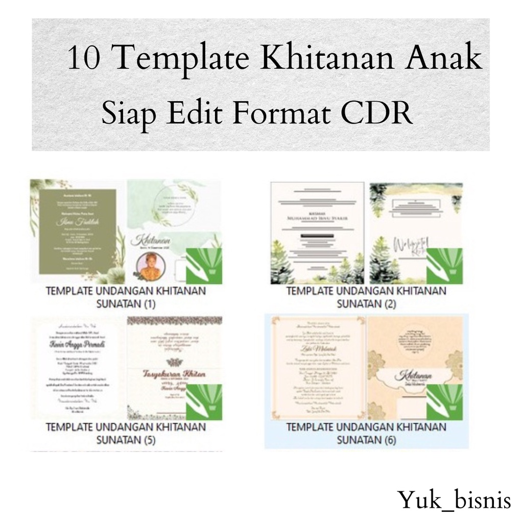 Jual 10 Template Khitanan Anak Khusus Sunatan Tinggal Edit Format CDR ...