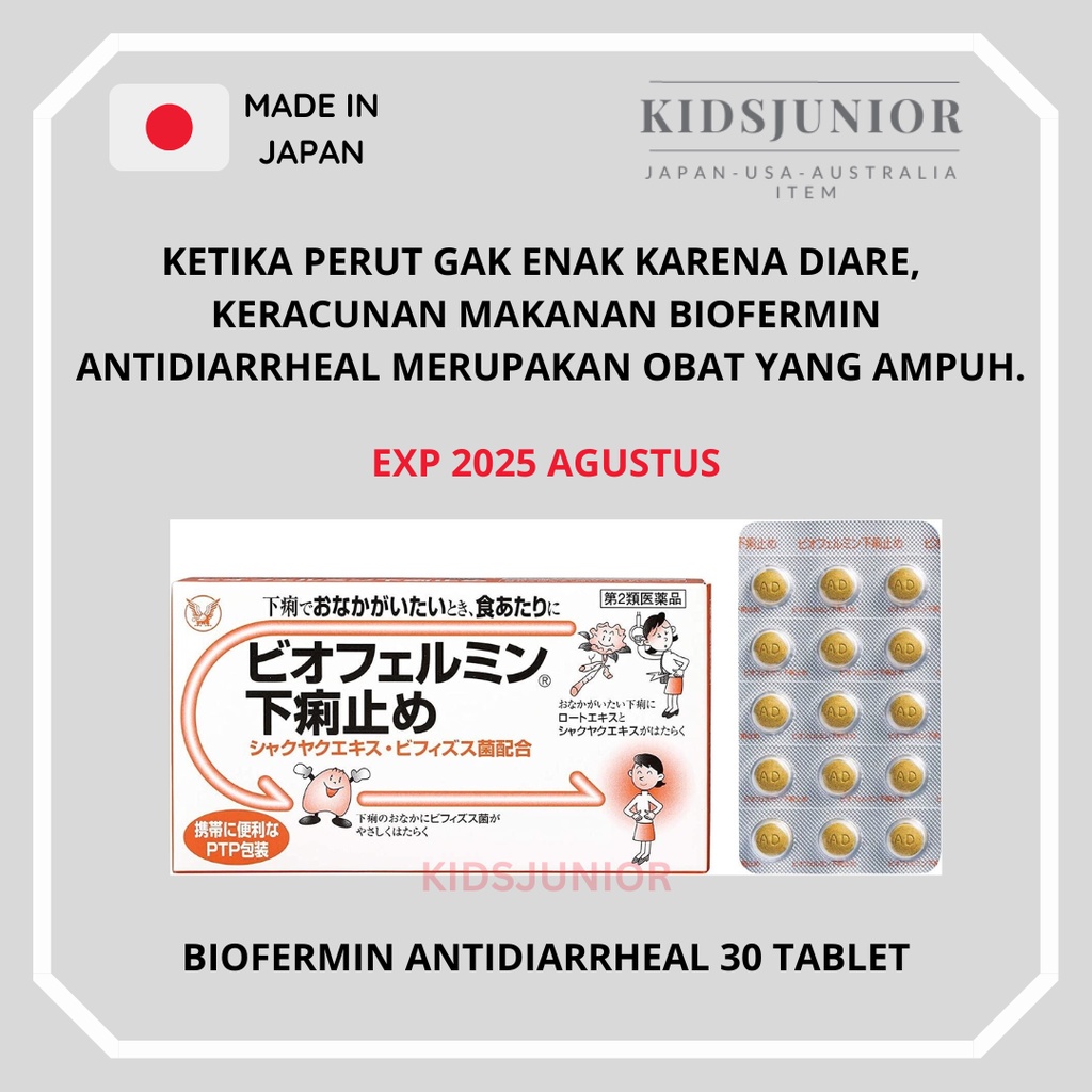 Jual Biofermin antidiarrhea 30 tablet obat sakit diare anti diare Japan ...