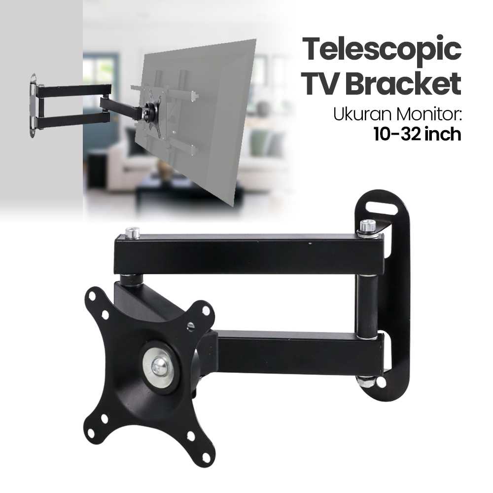 Jual D-mount Telescopic TV Bracket Thick 100x100 Pitch 10-32 Inch DKE ...