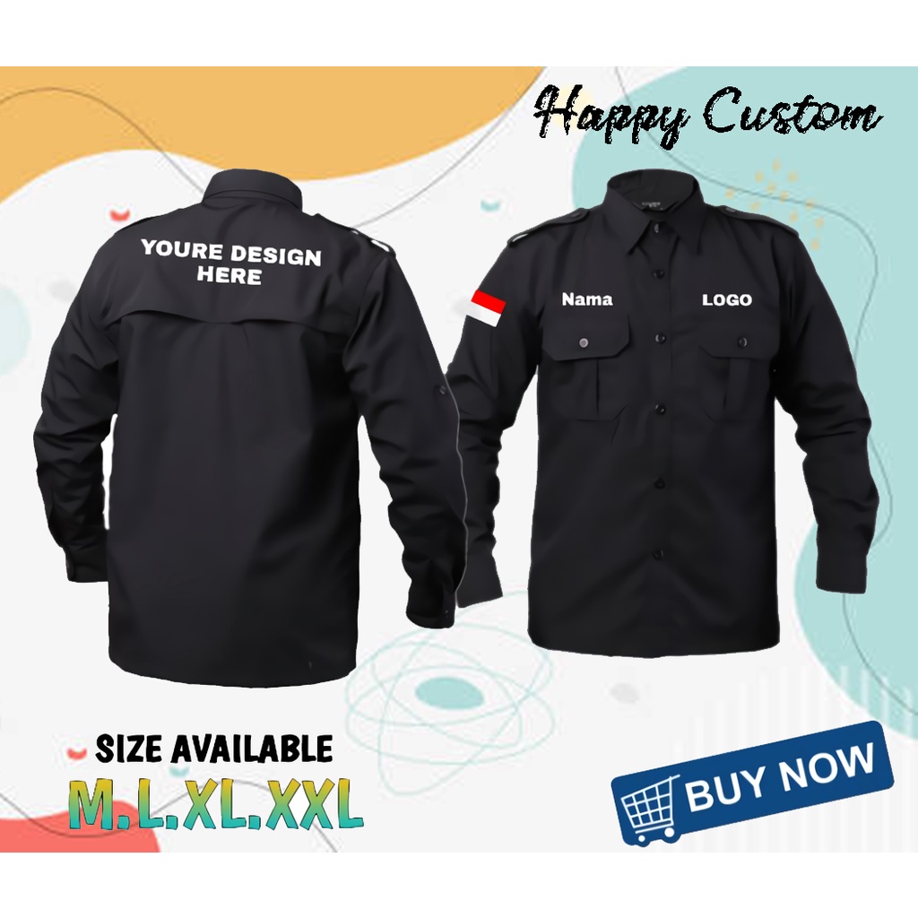Jual KEMEJA PDL PDH LENGAN PANJANG POLOS ATAU CUSTOM BORDIR atau SABLON CUSTOM SUKA SUKA ...