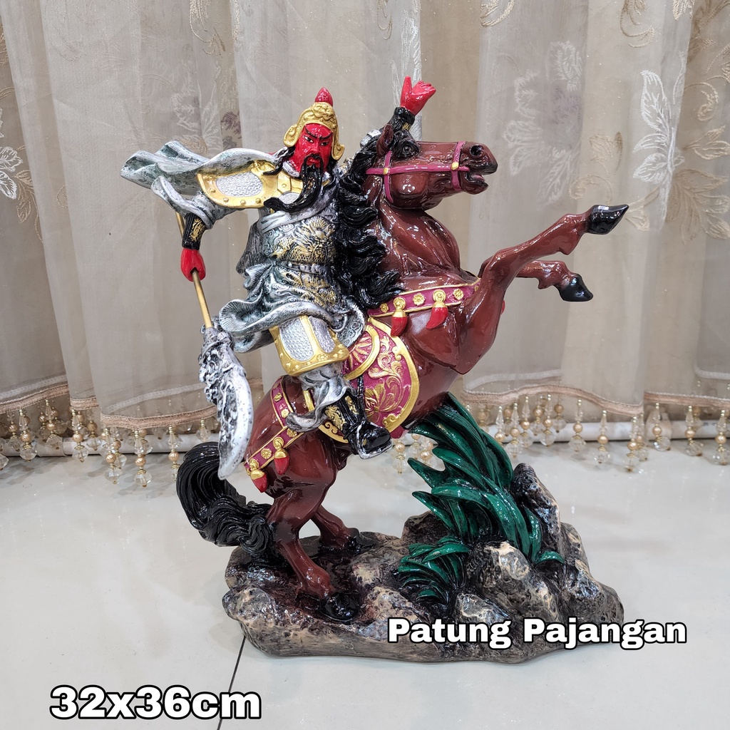 Jual Patung kwankong kuda besar pajangan guanyu kwan kong guan yu kuda ...