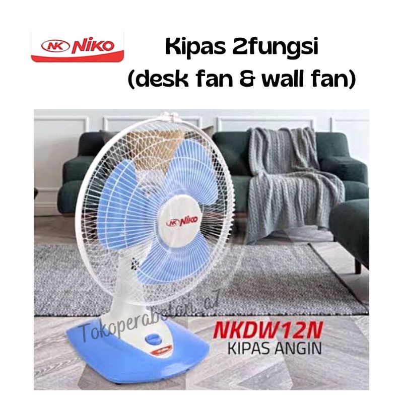 Jual Kipas 2fungsi 12" inch Niko NKDW 12N/kipas duduk tempel 12" inch ...