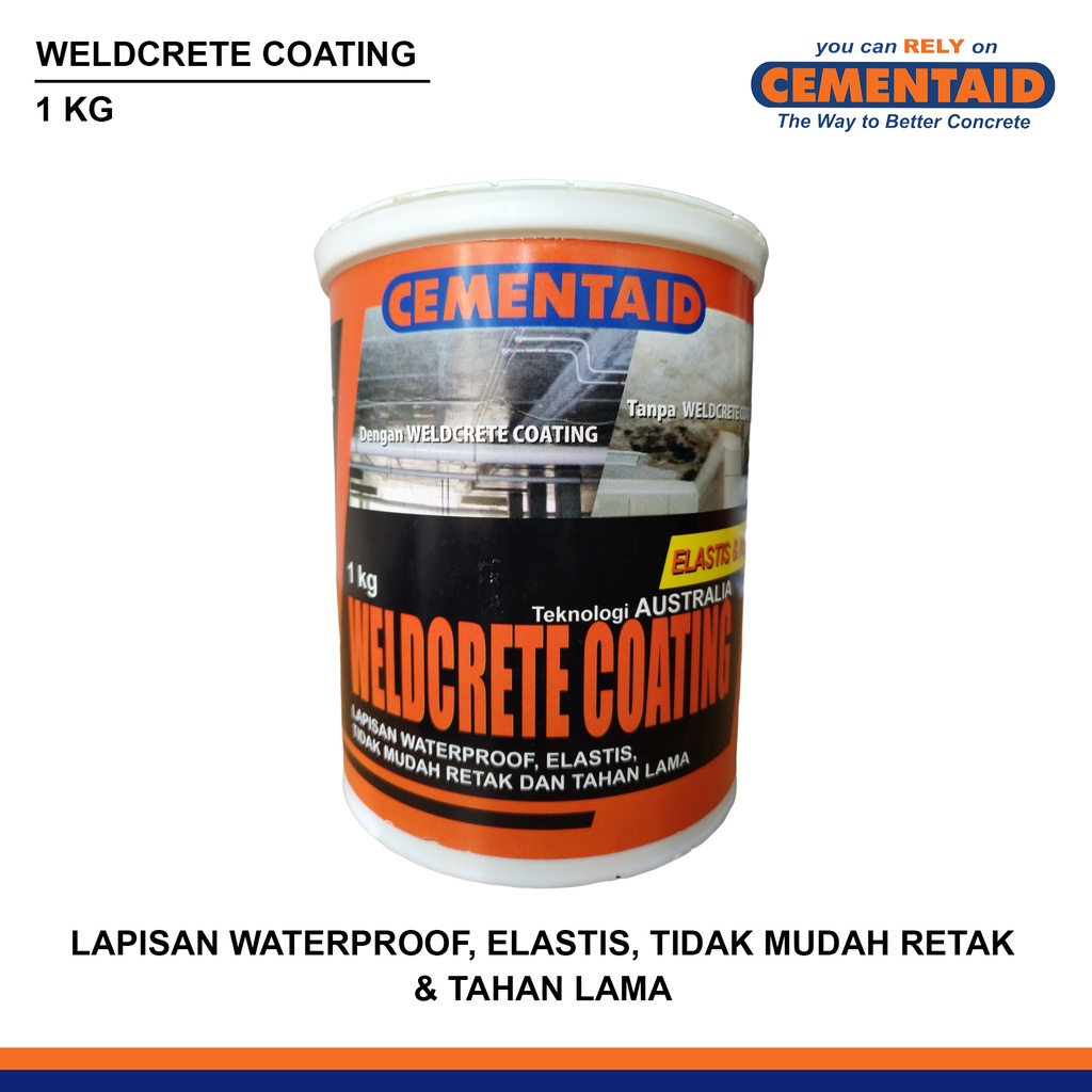 Jual CEMENTAID - WELDCRETE COATING Lapisan Waterproof (1Kg) | Shopee ...