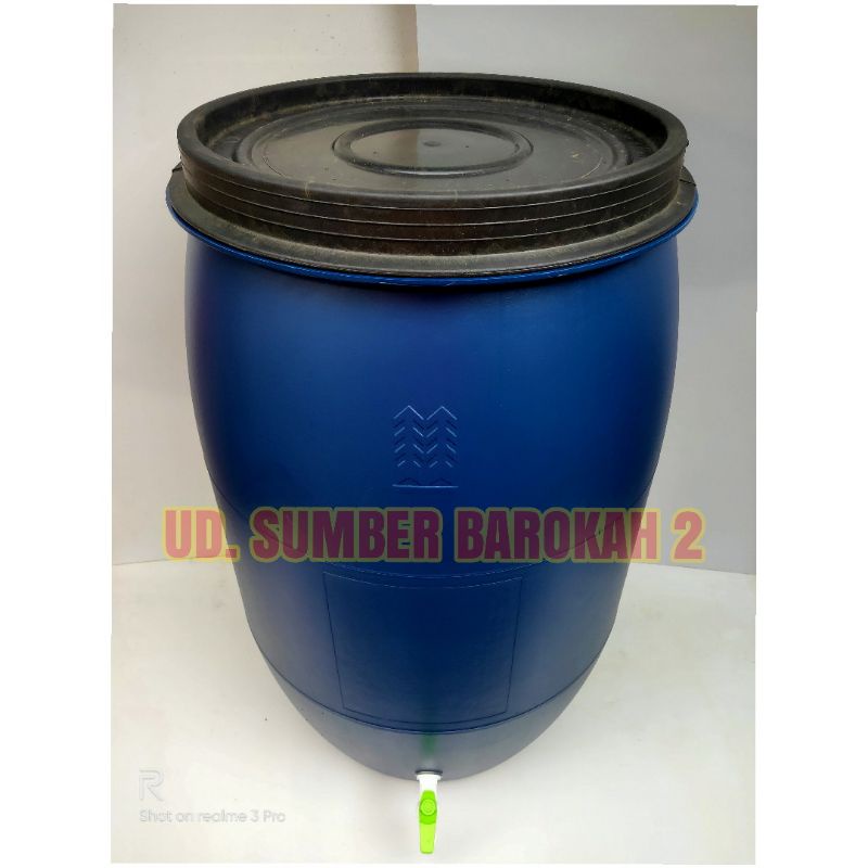Jual 150L tong air + kran.tong biru/cuci tangan/tong wudhu/gentong air/tong sampah | Shopee ...