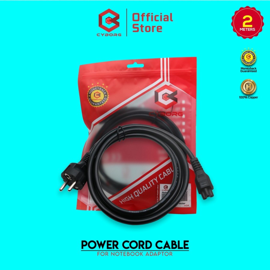 Jual Cable power cord 3 hole cyborg 3m 3x0.75mm for adapter notebook ...