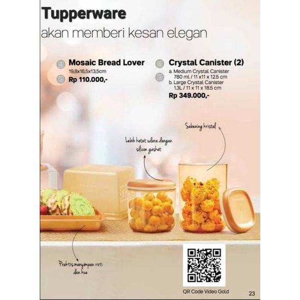 Jual Tupperware Mosaic Bread Lover - Gold (1 Pcs) // Wadah Tempat ...