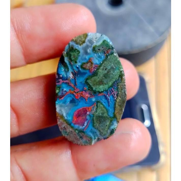 Jual batu akik biru tembaga merah crystal | Shopee Indonesia