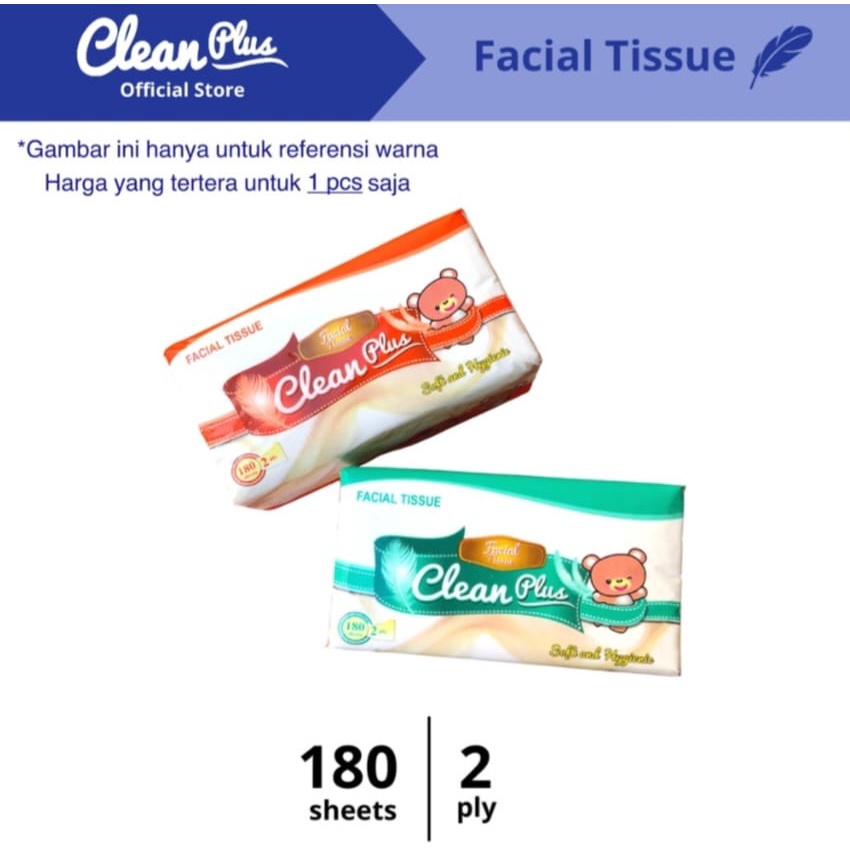 Jual Tisu Clean Plus 180 sheet facial tissue | Shopee Indonesia
