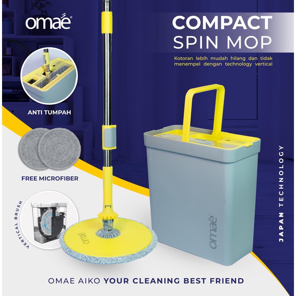 Jual Spin Mop-pel kain-mikrofiber alat pel lantai-pel pelan-pembersih ...